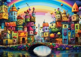 YAZZ Puzzle Duhové město / 1000 dílků / 68 x 48 cm