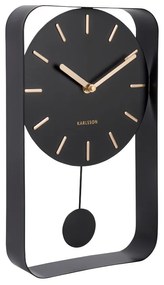 Designové kyvadlové nástěnné hodiny 5796BK Karlsson 33cm