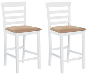 Barové židle 2 ks bílé textil,  241702