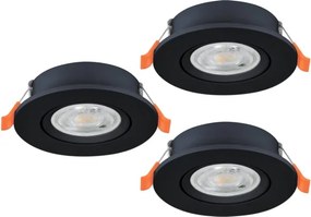 Eglo 902265 -SADA 3x LED Podhledové bodové svítidlo BARRANCO LED/4,8W/230V černá