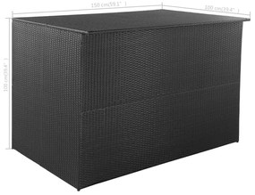 Petromila Zahradní úložný box černý 150 x 100 x 100 cm polyratan