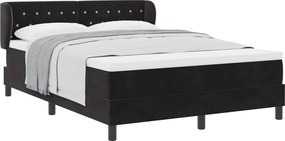 Postel s boxspringem s čelo Černá 140 x 200 cm samet 3340336