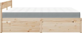 Postel se zásuvkami a matrací 200 x 200 cm masivní borovice 3281886