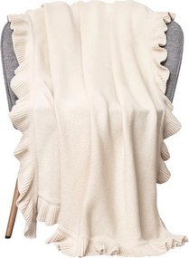 SCANquilt pletený pléd FRILL smetanová střední 130 x 200 cm