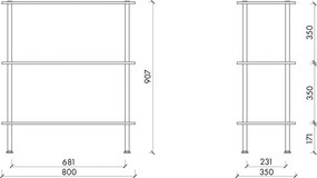 Černý regál v dekoru dubu 80x90,5x35 cm Teidi – noo.ma