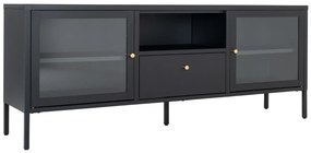 OnaDnes -20% Nordic Living Černý kovový TV stolek Dobby 160 x 35 cm