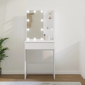 Toaletní stolek s LED bílý 60 x 40 x 140 cm - Default Title