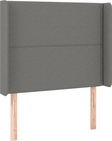Box spring postel s matrací a LED tmavě šedá 100x200 cm textil 3138214