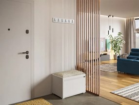 Nábytek do předsíně Konkor 60 + čalouněný nástěnný panel Pag 60x30, Barva: bílá, Potah: Abriamo 03