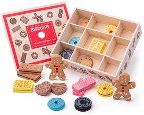 Bigjigs Toys Box s dřevěnými sušenkami