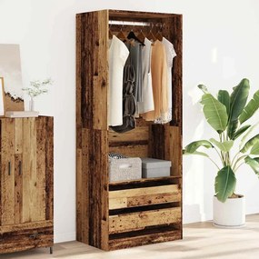 Šatní skříň old wood 80 x 50 x 200 cm kompozitní dřevo 3307754