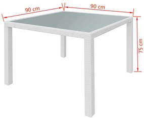 vidaXL Marketos 5dílný zahradní jídelní set polyratan krémově bílý
