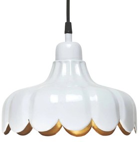 PR Home závěsná lampa Wells Small, bílá/zlatá, Ø 24 cm, zástrčka