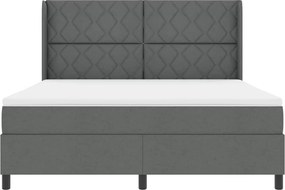 Postel s boxspringem s polštářem Tmavě šedá 200 x 180 cm textil 3341722