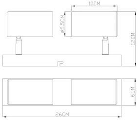 Globo 57911-2P - Bodové svítidlo ROBBY 2xGU10/25W/230V oranžová