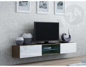 TV stolek Zigo Glass 180, Osvětlení: bez osvětlení, Barva: šedá / šedá lesk