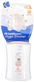 Kojenecká láhev 240ml 3m+ Hippo Dreams Pink