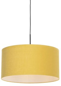 Moderní závěsná lampa černá s odstínem 50 cm žlutá - Combi 1