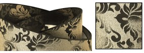 Závěsné svítidlo WERONA 1, 1x černé/zlaté textilní stínítko se vzorem