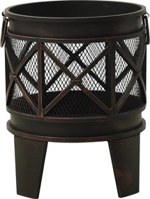 vidaXL Marketos Rustikální přenosné ohniště s pohrabáčem Φ 42 x 54 cm ocel