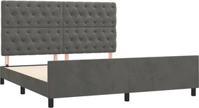 Rám postele bez matrace tmavě šedý 160 x 200 cm samet 3125947
