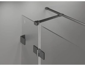 Mexen Lunar T, sklápěcí sprchový kout levý 110 x 110 cm, 8mm čiré sklo, profil grafit broušený, 834T-110-110-66-00-L
