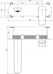 Cersanit City, podomítková umyvadlová baterie s BOX, chromová, S951-361