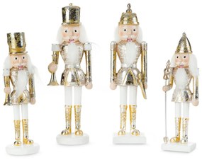 VÁNOČNÍ DEKORAČNÍ FIGURKA NUTCRACKER 20CM STŘÍBRNÁ