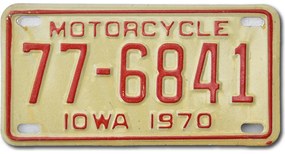 Americká SPZ Iowa 77-6841 moto