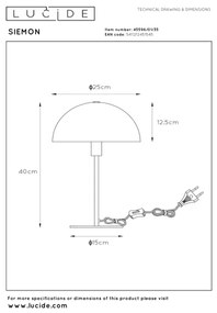 Lucide 45596/01/35 - Stolní lampa SIEMON 1xE14/25W/230V modrá