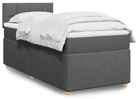 Box spring postel s matrací tmavě šedá 100 x 200 cm textil