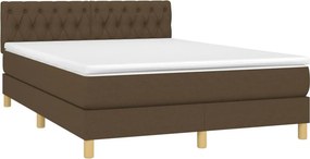 Box spring postel s matrací tmavě hnědá 140x200 cm textil 3140860