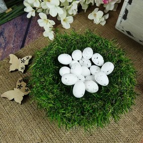 Dekorativní polystyrenová vajíčka BÍLÁ- 2,5 cm, 50 ks