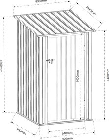 Zahradní domek BestBerg BBSH-001G / 0,93 m² / 90 x 160 x 103 cm / šedá