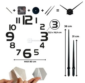Nalepovací hodiny na zeď - moderní 3D hodiny I SENTOP 12S034