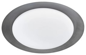 Linea Light Crew_1, stropní svítidlo s šedým límcem, 22W LED 3000K, prům. 47cm