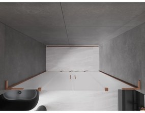 Mexen Velar L Duo, posuvné sprchové dveře do otvoru 170 cm, 8mm sklo námraza, růžové zlato, 871-170-003-32-60
