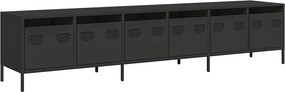 TV skříňka černá 202x39x43,5 cm ocel válcovaná za studena 3307149