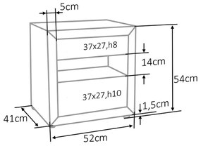 Noční stolek ET-003 sametově růžový