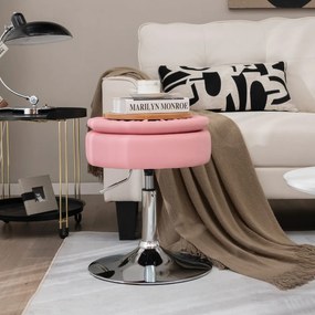Costway Stolička na make-up s úložným prostorem otočná o 360° taburetka z umělé
