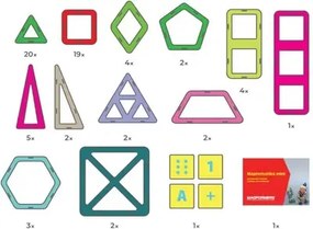 MAGFORMERS Magtematika box s učebnicí (česky) 68 dílků