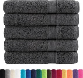 Prémiové saunové osušky SOLUND 50 ks antracitové 80x200 cm 600 g/m² 137171