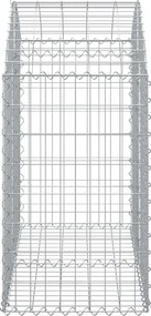 Klenutý gabionový koš 100 x 50 x 80/100 cm pozinkované železo 153434