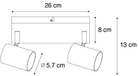 Moderní stropní svítidlo bronzové 2-světlo nastavitelné obdélníkové - Jeana