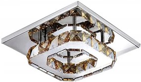 Toolight Křišťálová stropní lampa Square Plafon Glamour 8W -Teplá bílá 3000K - APP405-C APP406-C