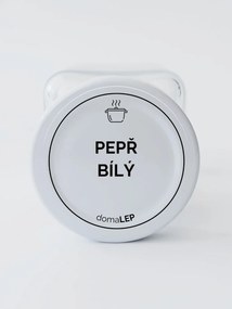 Samolepka na kořenky PEPŘ BÍLÝ průhledná 5 cm tučné písmo