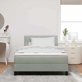 Postel s boxspringem s čelo Světle šedá 120 x 200 cm samet 3339164
