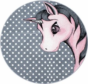 Ayyildiz, Dětský kusový koberec Kids 590 pink kruh, 120x120 (průměr) kruh, růžová, dětský pokoj