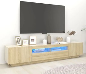 TV skříňka s LED osvětlením dub sonoma 200 x 35 x 40 cm 3081909