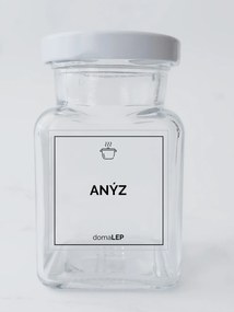 Samolepka na kořenky ANÝZ průhledná 5 × 5 cm tučné písmo